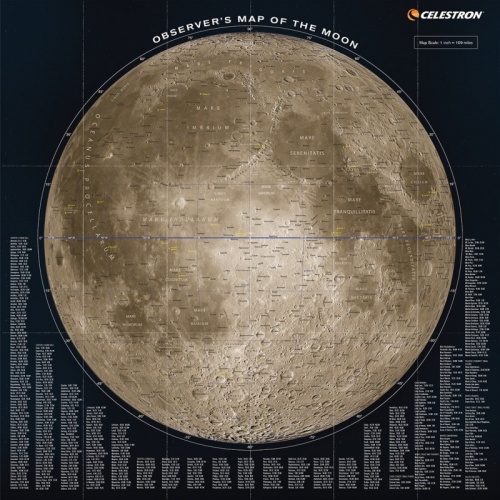 Celestron Observer’s Map of the Moon - Rother Valley Optics Ltd